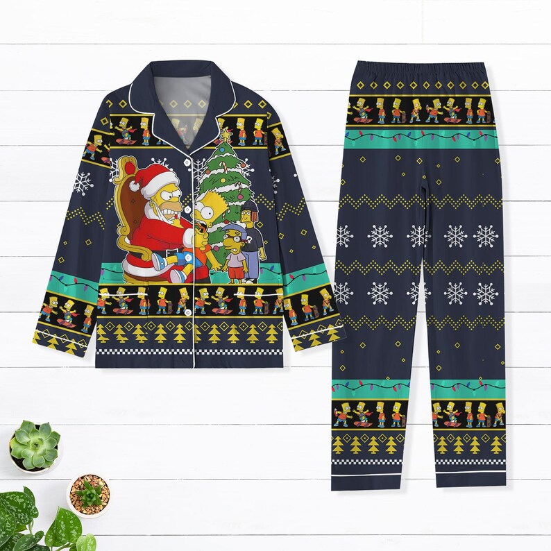 Simpsons Christmas Pajamas, Festive Family Pajama Set, for Men Women ...