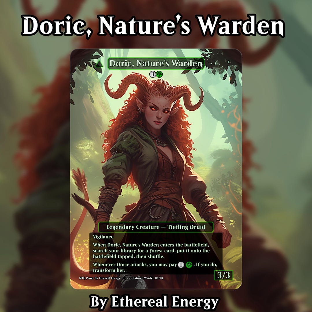 Doric Nature's Warden MTG Card Custom Dark Fantasy Art Series New High ...