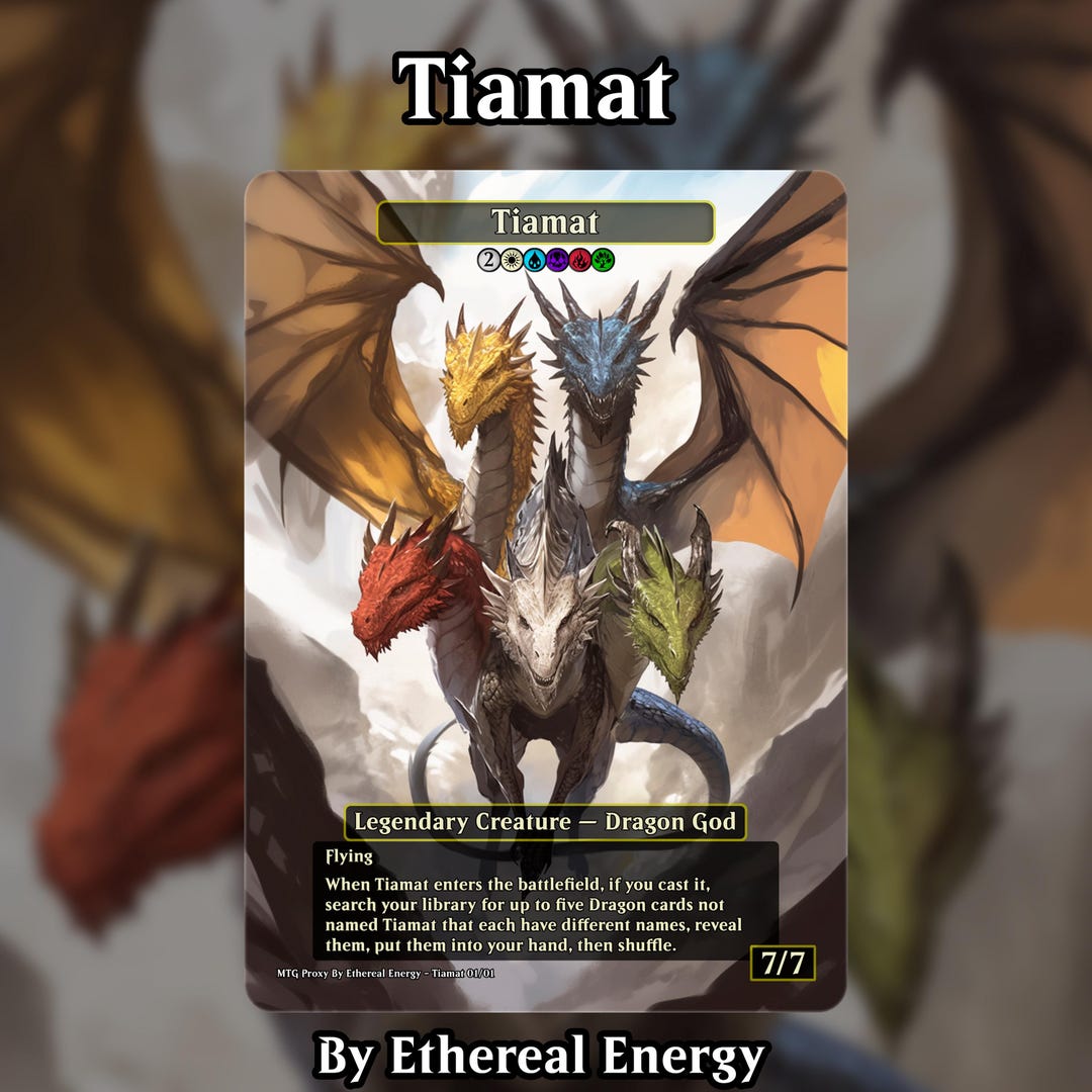Tiamat MTG Card Custom Dark Fantasy Art Series New High Quality Cards ...
