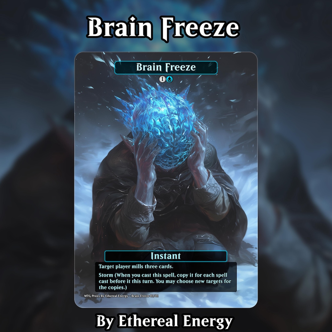Brain Freeze MTG Card Single Card Custom Dark Fantasy Art Series New ...
