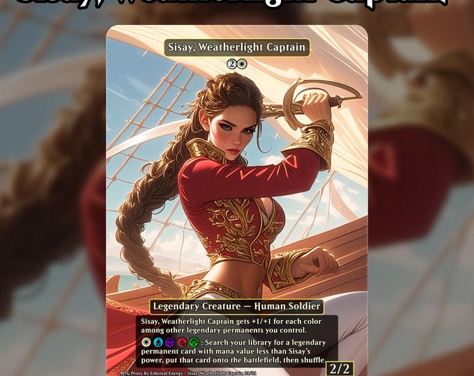 Sisay, Weatherlight Captain MTG Card Single Card Custom Dark Fantasy ...