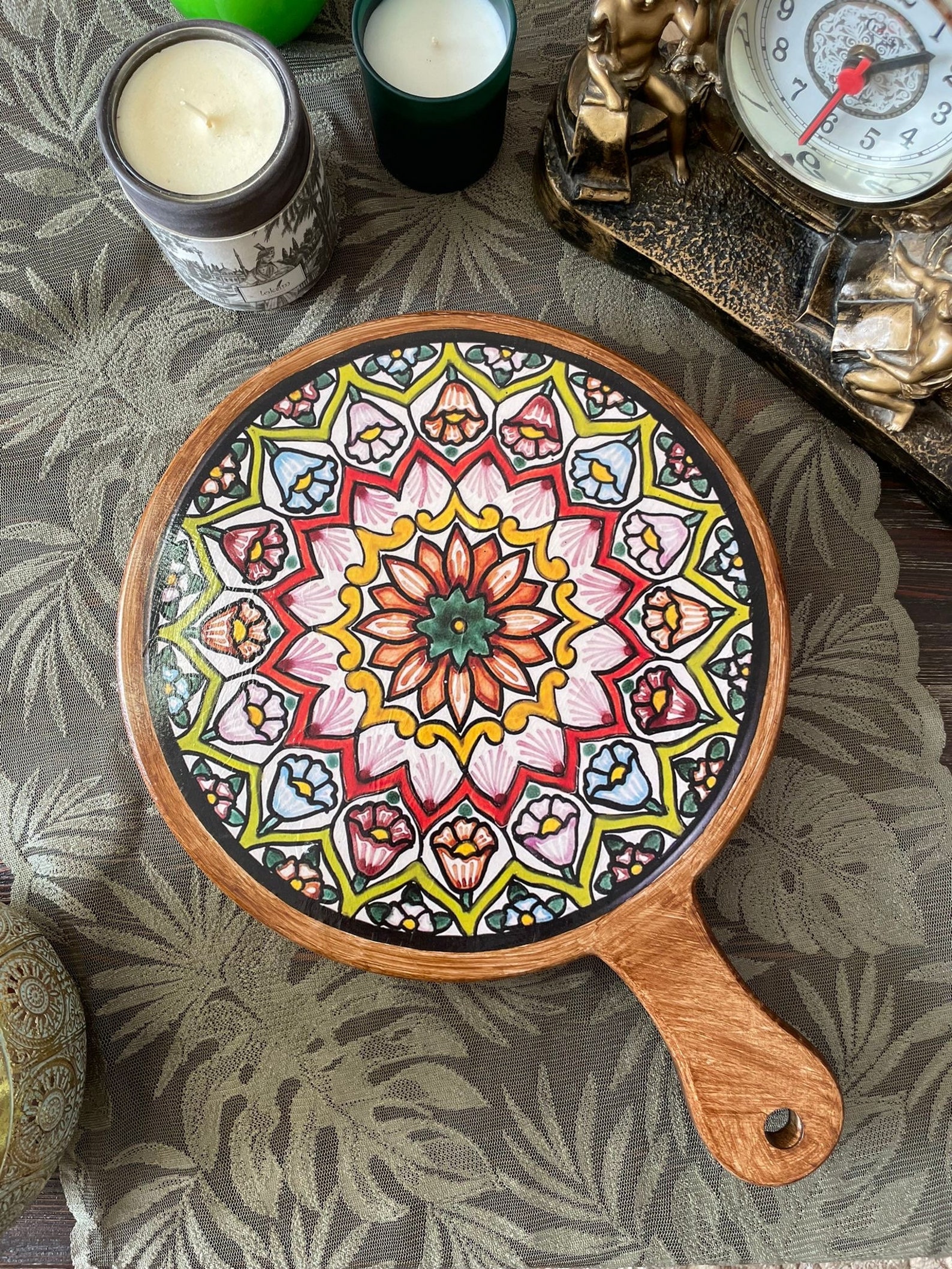 Personalized Wood Cheese Board: Handmade Ethnic Pattern Charcuterie - Etsy