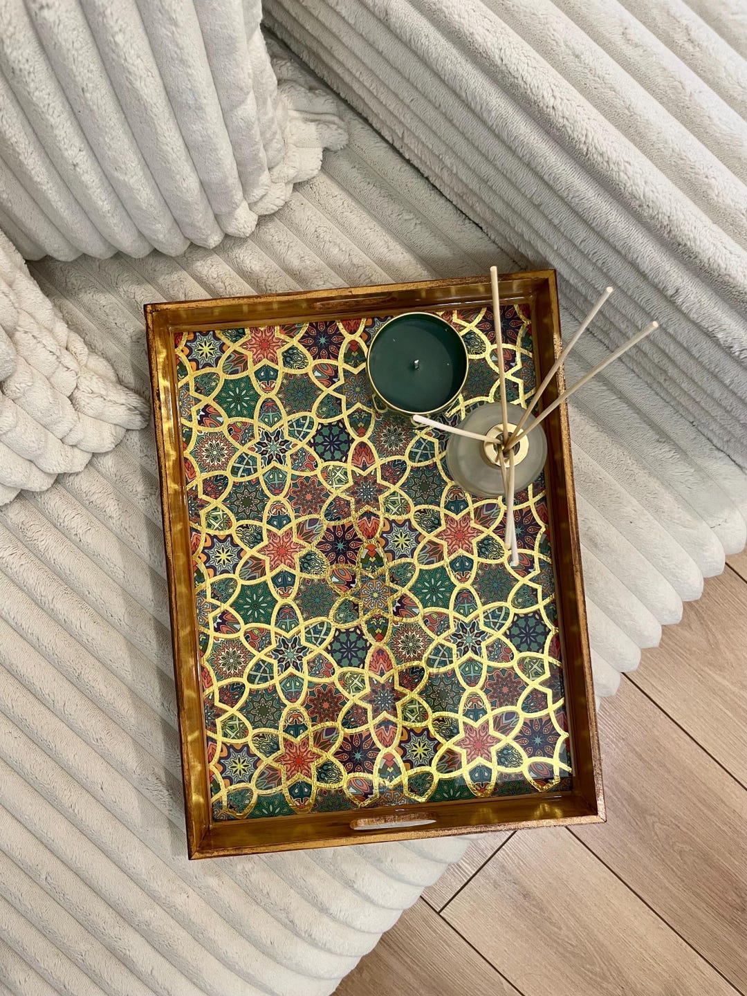 Wooden Tray With Handles | Serving Tray Handles | Ottoman Tray With ...