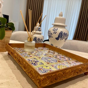 Wooden Tray With Handles | Serving Tray Handles | Ottoman Tray With ...