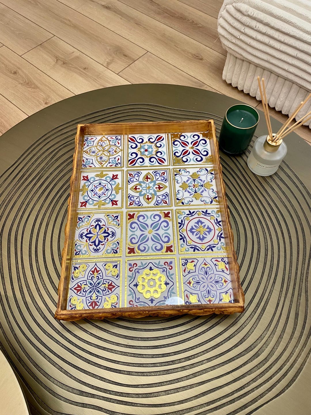 Wooden Tray With Handles | Serving Tray Handles | Ottoman Tray With ...