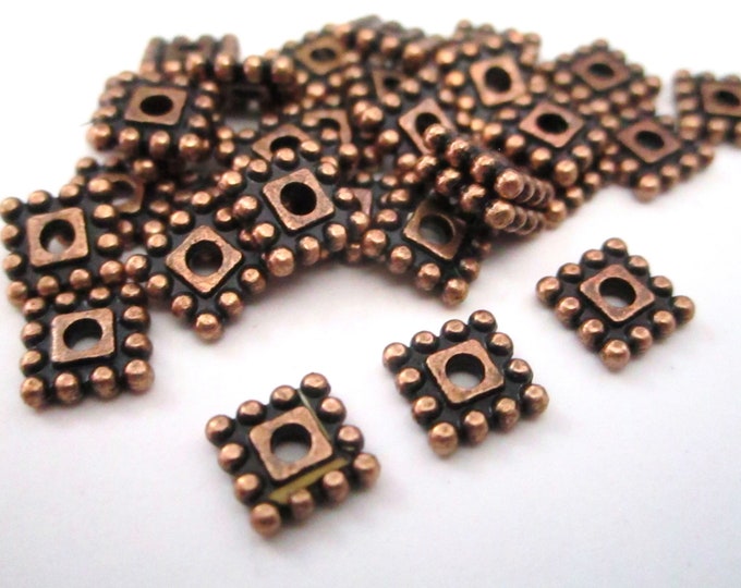 7mm Metal Square Spacer Beads Antique Copper Finish 32pc - Etsy