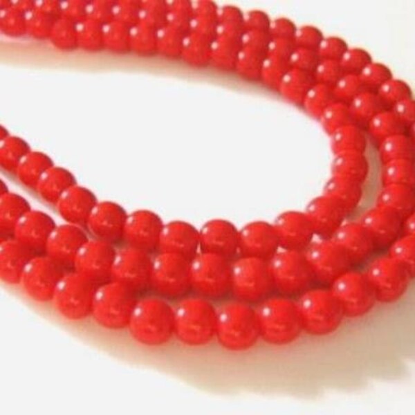 Red Czech Beads - Etsy