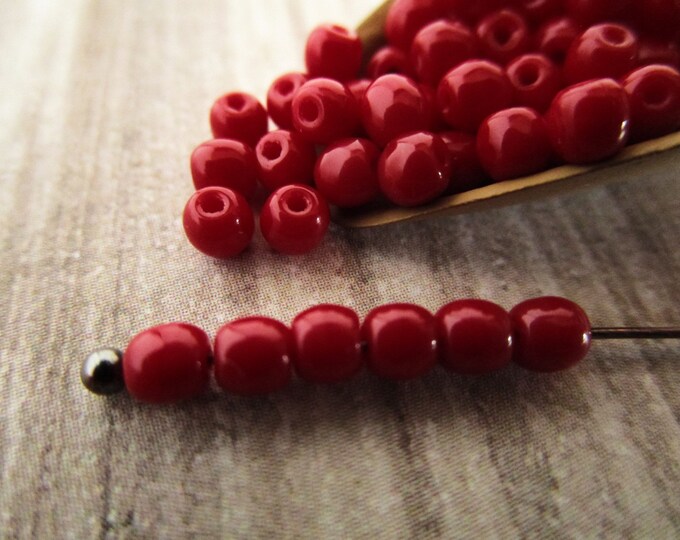 3mm Round Druk Opaque Blood Red Czech Beads Pressed Glass 100pc - Etsy