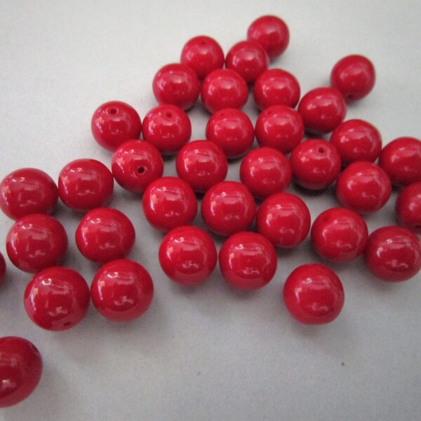 Round Red Beads - Etsy