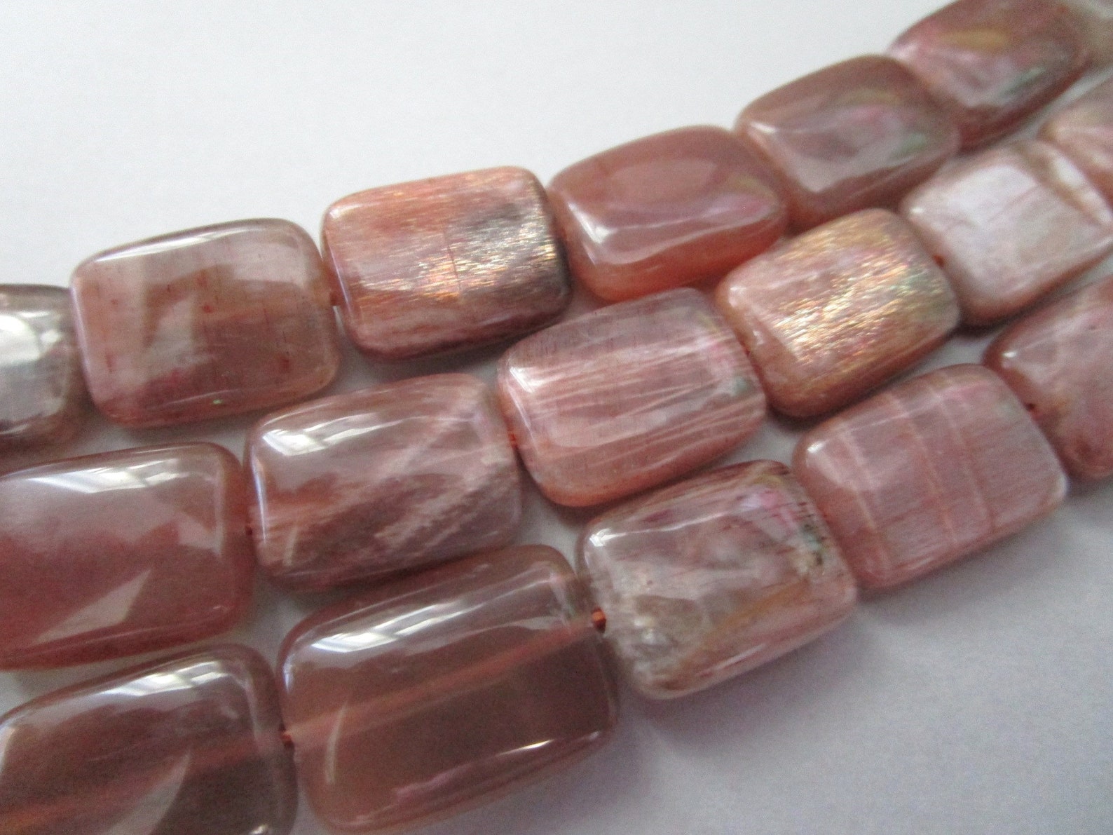 12x16mm Rectangle Sunstone Gemstone Beads Feldspar 7.5 | Etsy