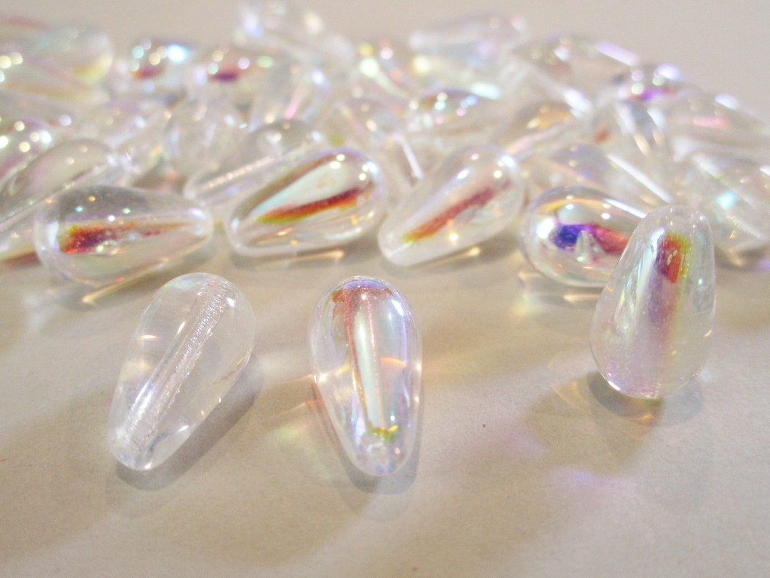15x8mm Teardrop Transparent Clear Crystal AB Czech Glass Beads - Etsy