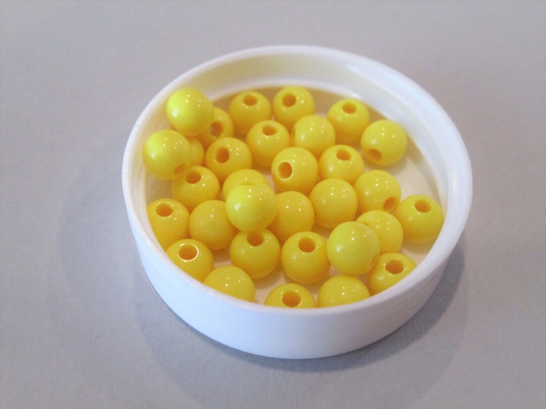 6mm Round Opaque Yellow Acrylic Beads 100pc - Etsy