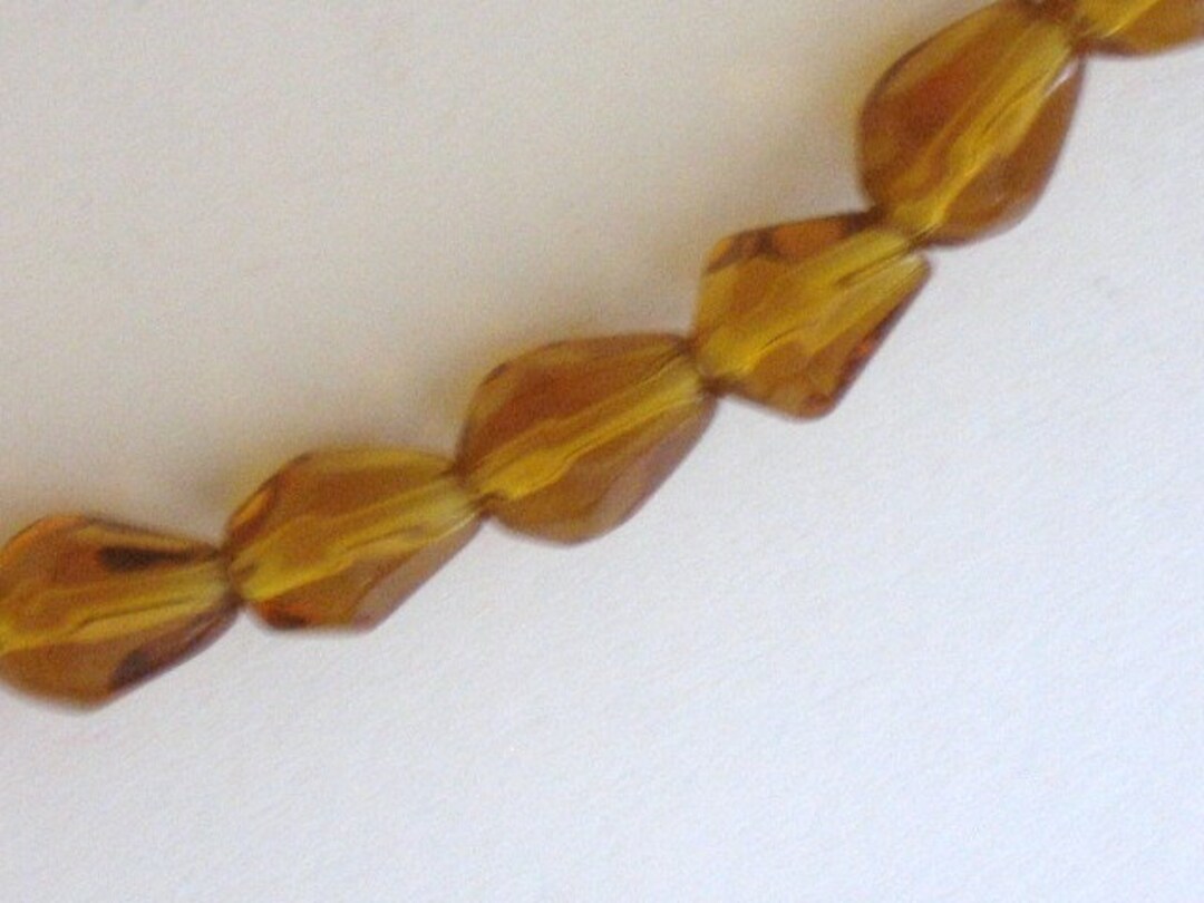 7x10mm Teardrop Transparent Brown Glass Beads 36pc - Etsy