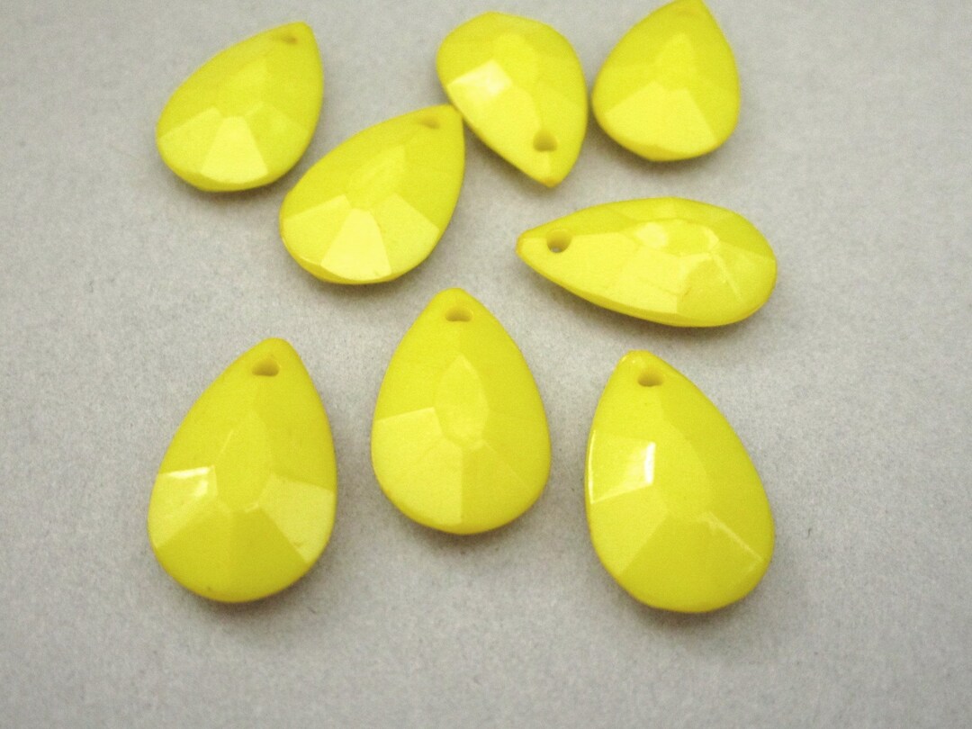 20x12mm Faceted Teardrop Opaque Yellow Acrylic Beads 20pc - Etsy