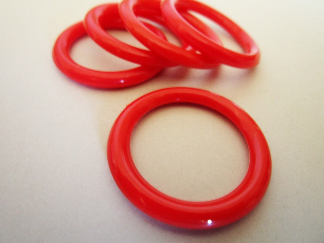 28mm Link Ring Opaque Red Vintage Plastic Beads Hoops 10pc - Etsy