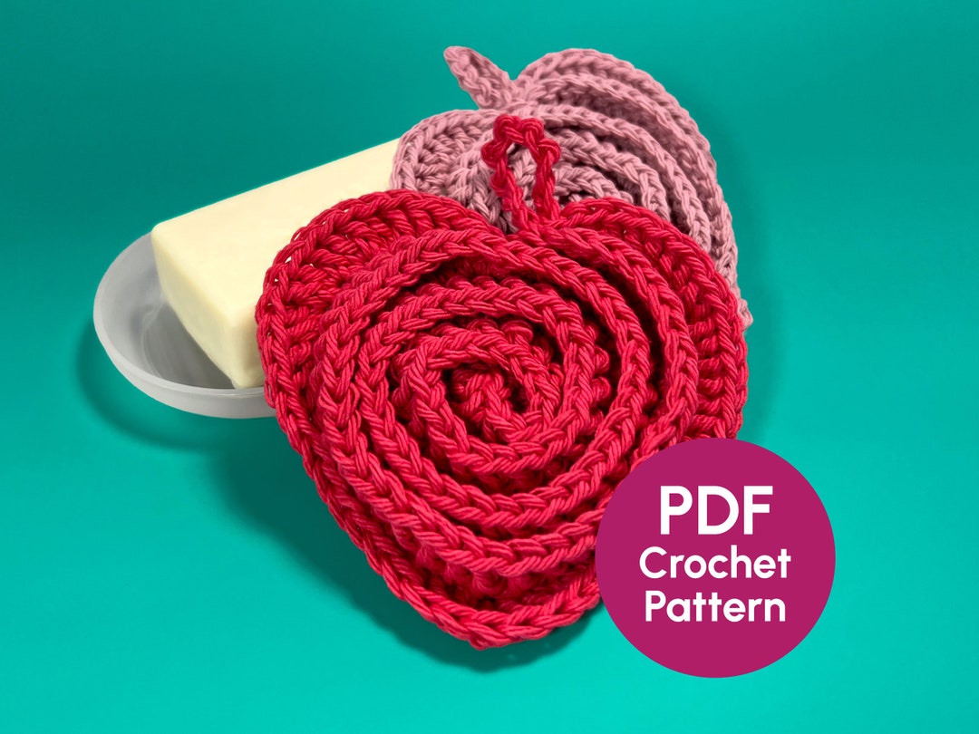 CROCHET PATTERN | Spiral Heart Facial Scrubbie | DIY Handmade Gift for ...