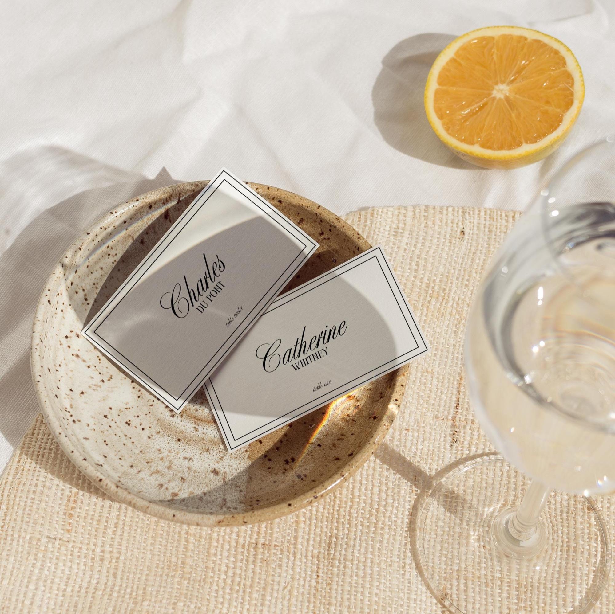 Old Money Place Card Template Elegant Place Card Template Classy Dinner ...