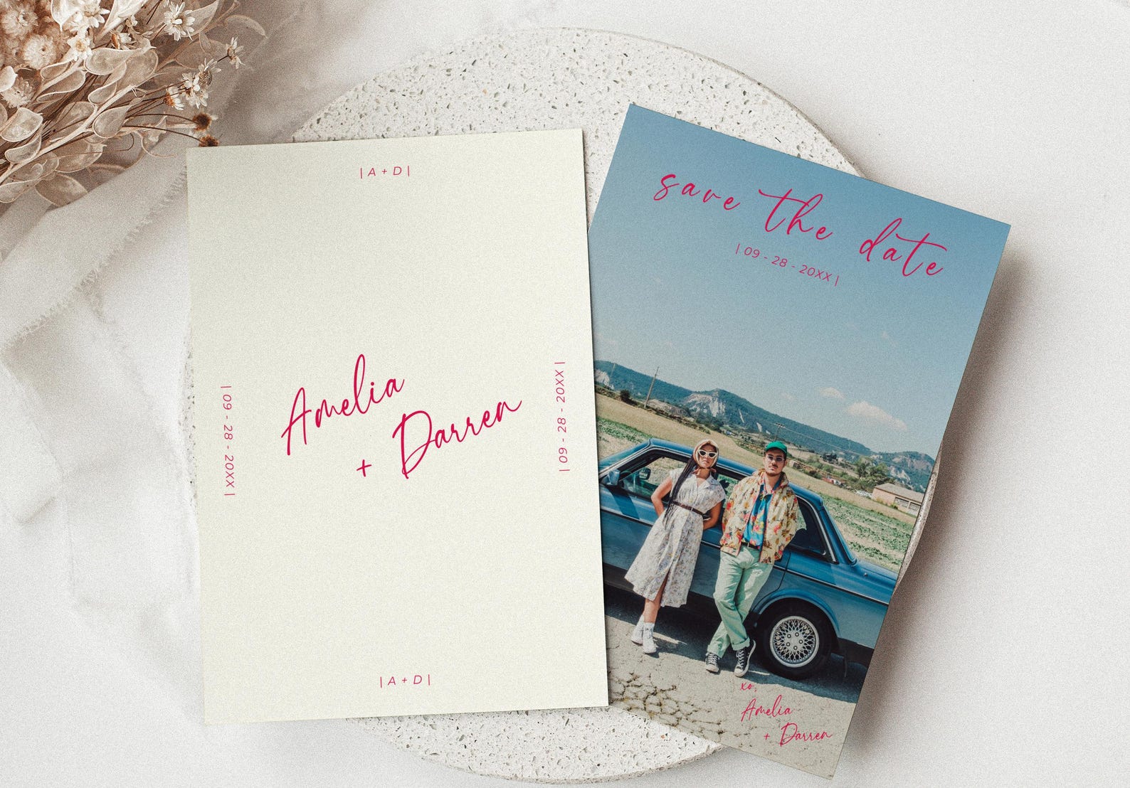 Retro Save the Date Template, Colorful Whimsical Invitation (digital ...
