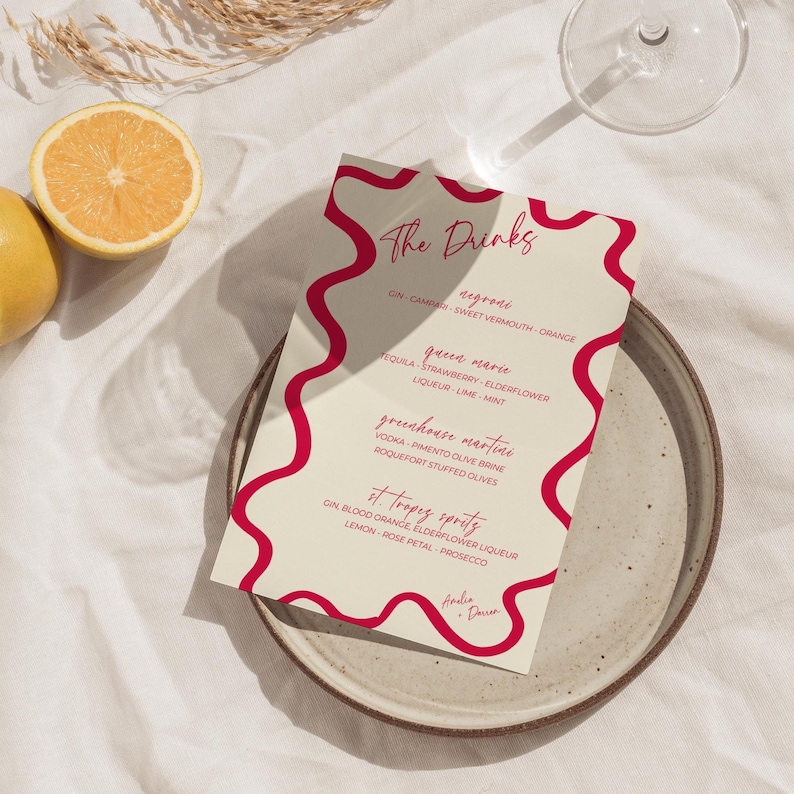 Hand Drawn Custom Bar Menu Wavy Border Doodle Handwritten Retro ...