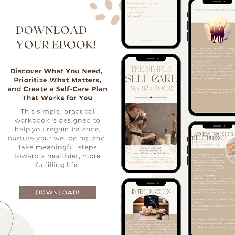 Simple Self-care Workbook - Instant Download - Self-help - New ...