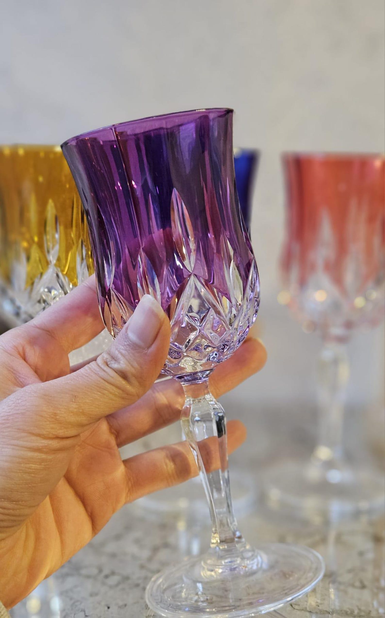 Italian RCR Crystal Wine Glass, Colorful Stemware, 160ml - Etsy