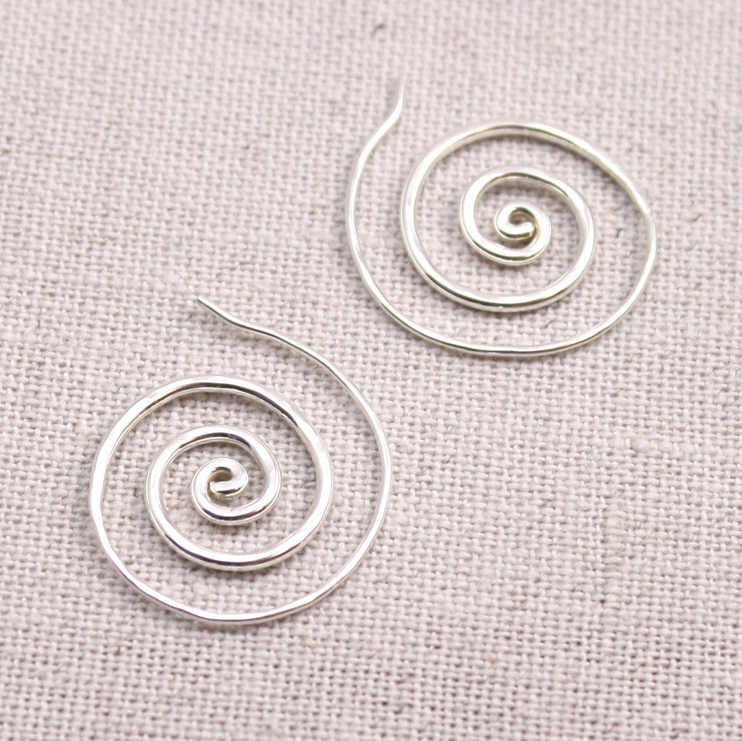 Loose Spring Spiral Earrings in Sterling Silver - Etsy