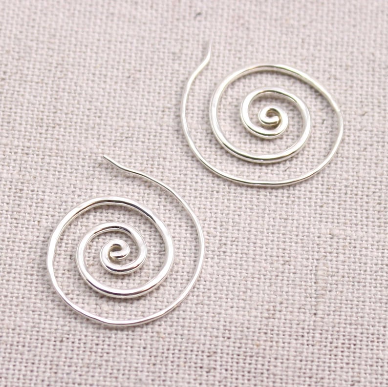 Loose Spring Spiral Earrings in Sterling Silver - Etsy