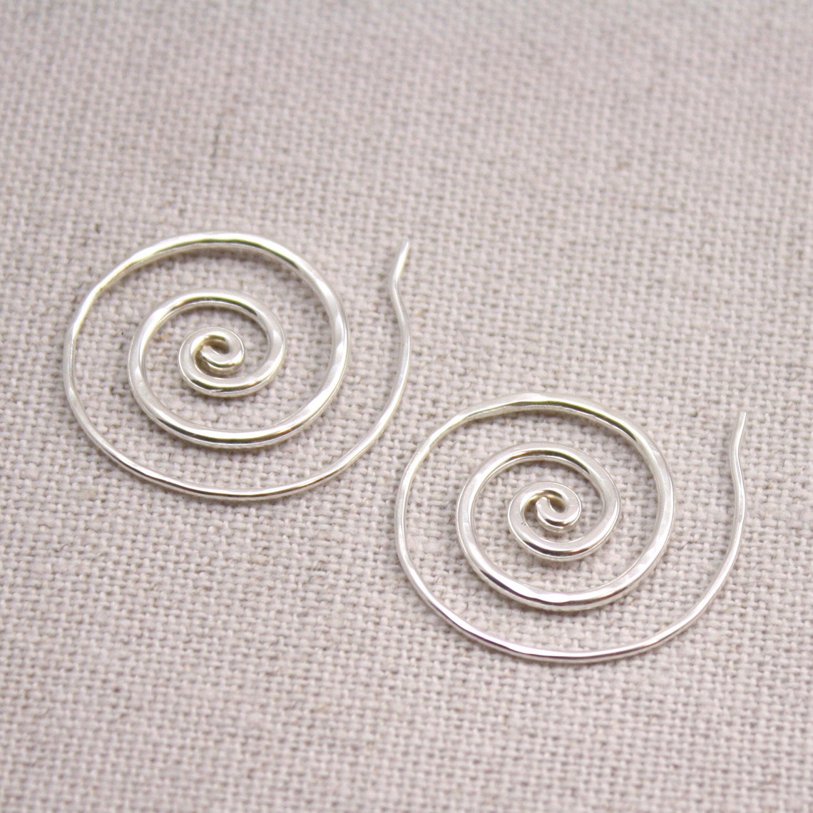 Loose Spring Spiral Earrings in Sterling Silver - Etsy