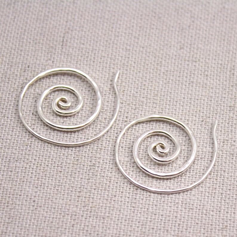 Loose Spring Spiral Earrings in Sterling Silver - Etsy