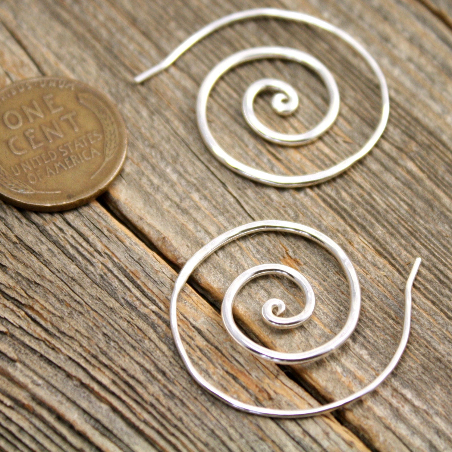 Loose Spring Spiral Earrings in Sterling Silver - Etsy