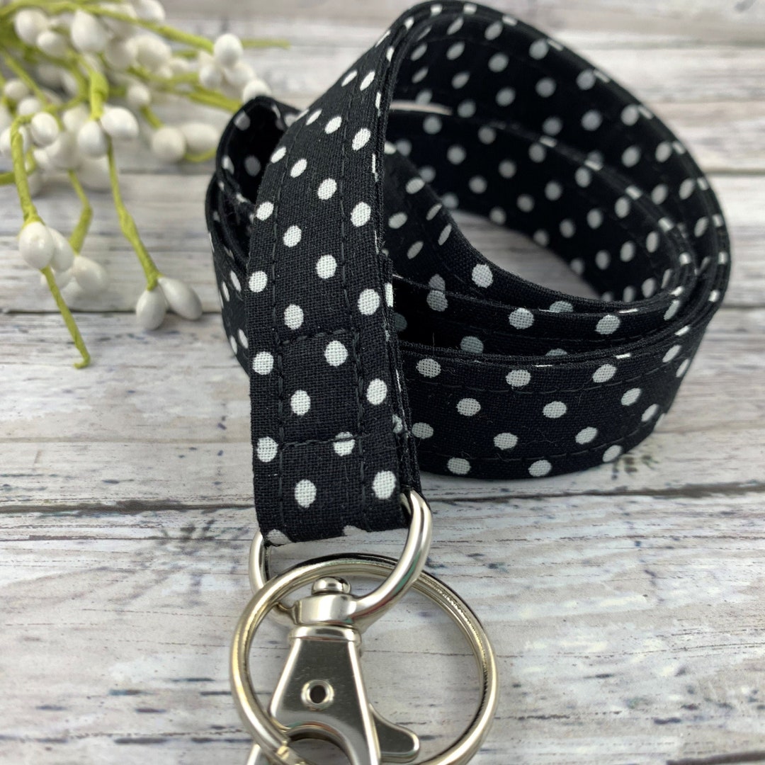 Handmade Polka Dot Lanyard, Cute Lanyard With ID Holder, Popular Right ...