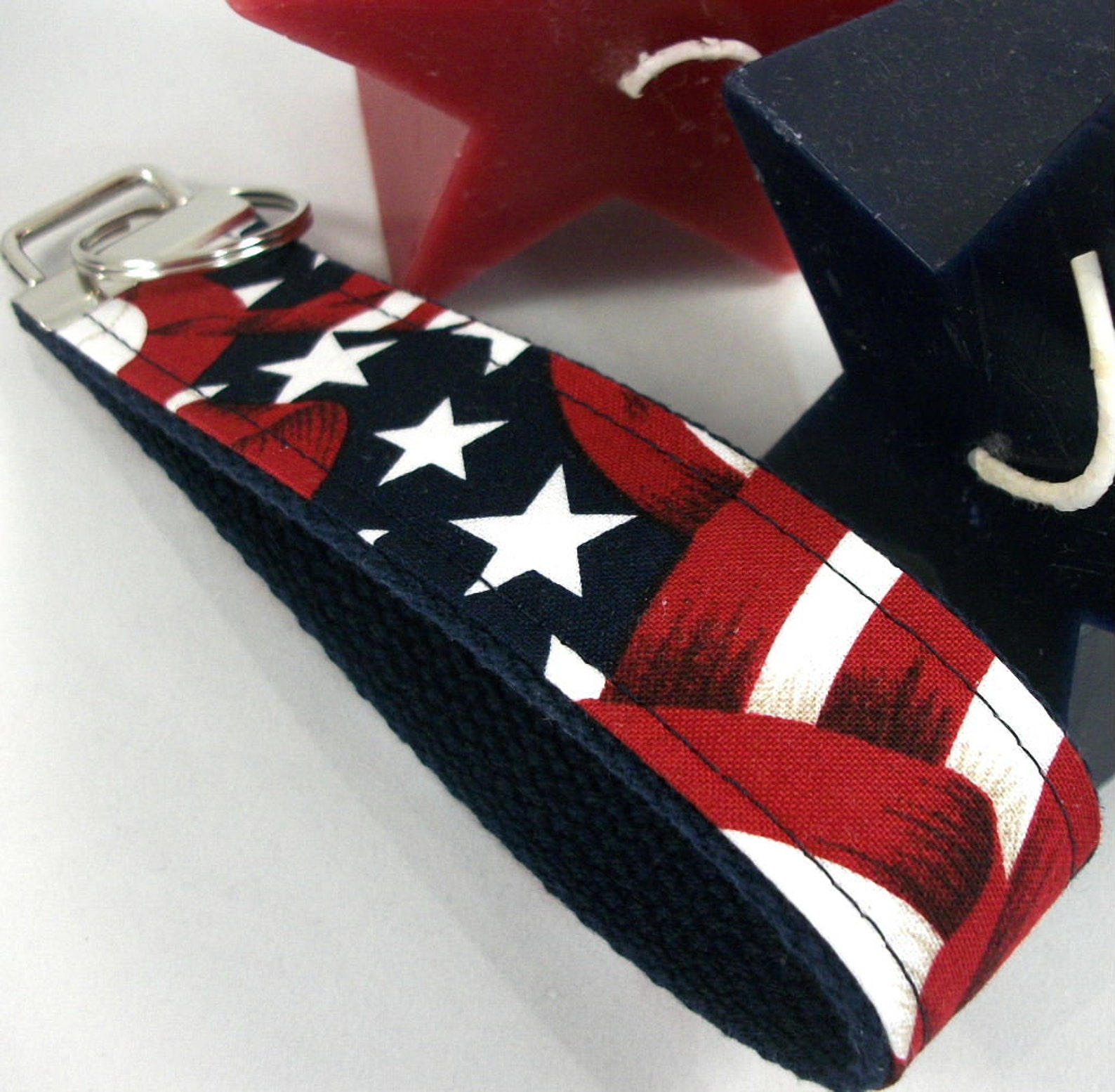 Patriotic Wristlet Keychain Wrist Keychain for Her Key Fob - Etsy