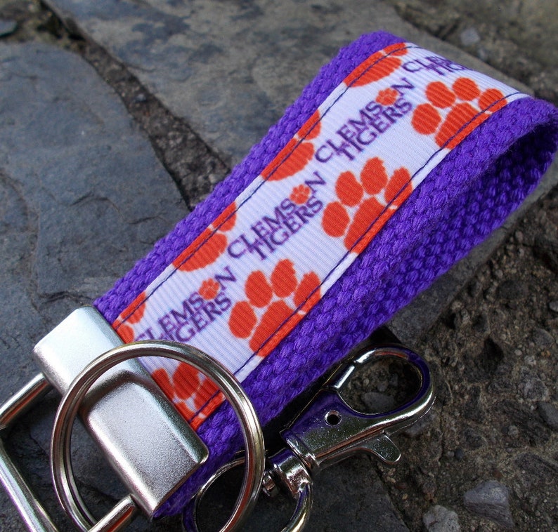 Mini Keyfob Clemson Tigers Ribbon Keychain for Him or Her - Etsy