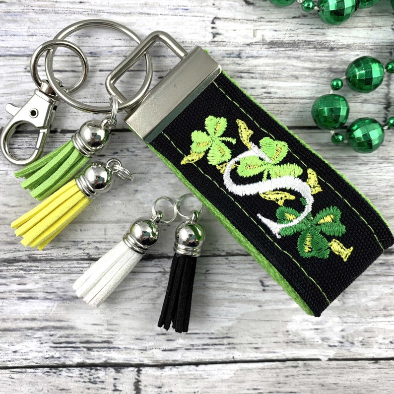 Handmade Four Leaf Clover Keychain Embroidered Keychain - Etsy