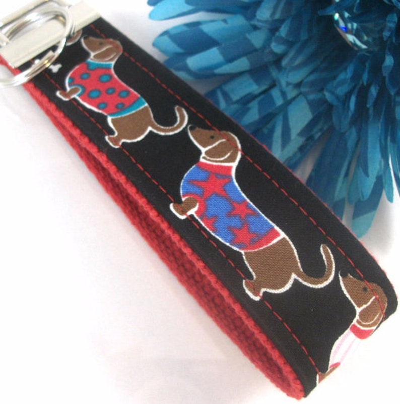 Cute Dog Mom Keychain Dachshund Fabric Wristlet Keychain - Etsy