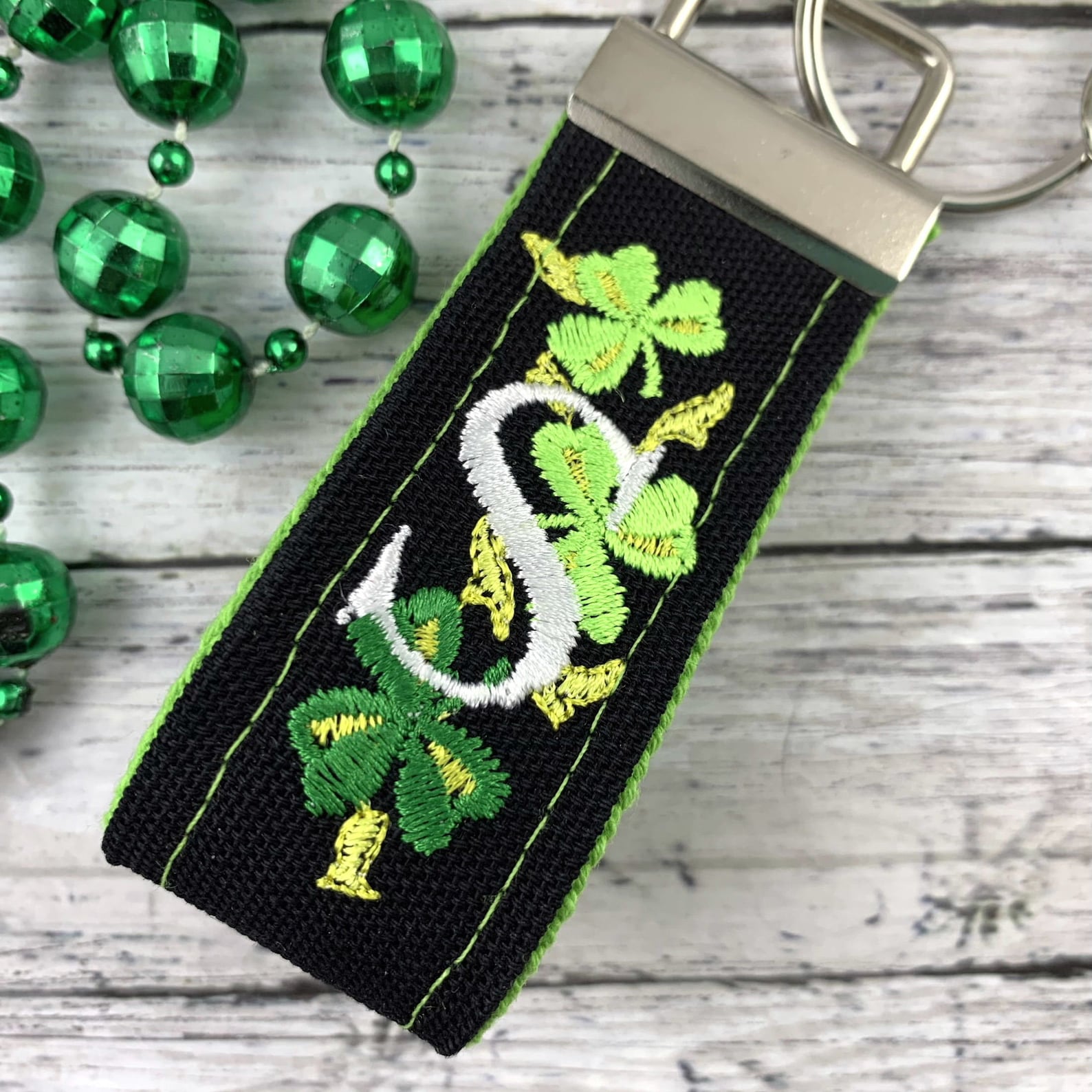 Handmade Four Leaf Clover Keychain Embroidered Keychain - Etsy
