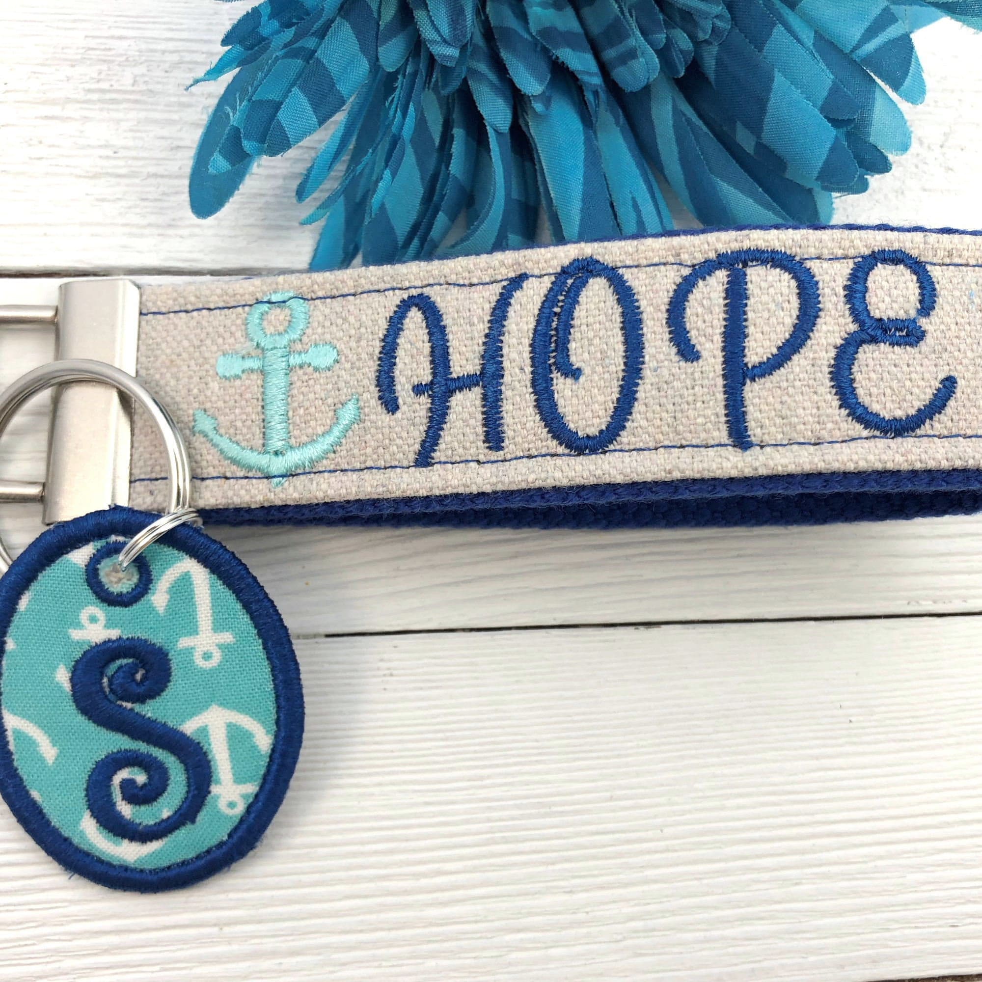 Hope Anchor Wristlet Keychain Wrist Keychain for Her Key Fob | Etsy