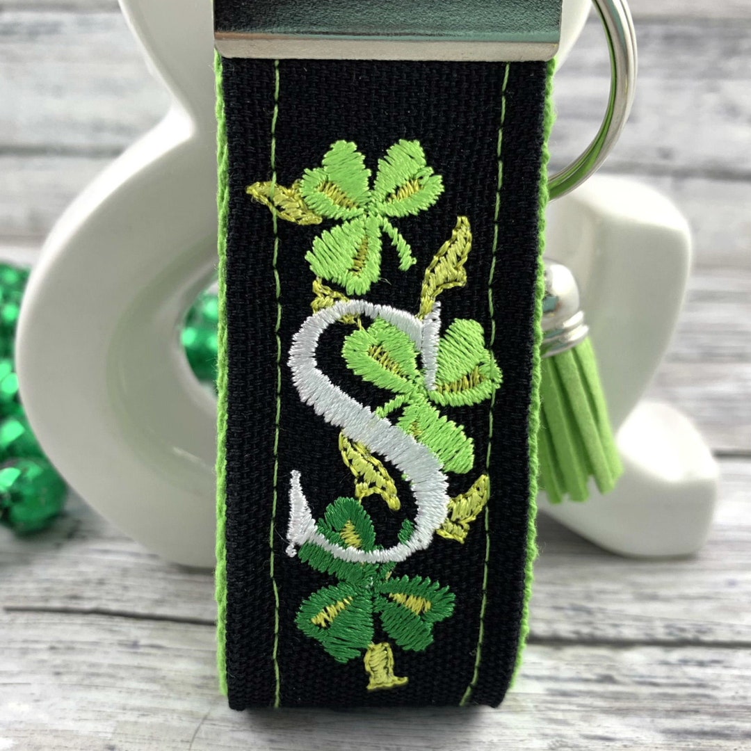 Handmade Four Leaf Clover Keychain, Embroidered Keychain, Popular Right ...