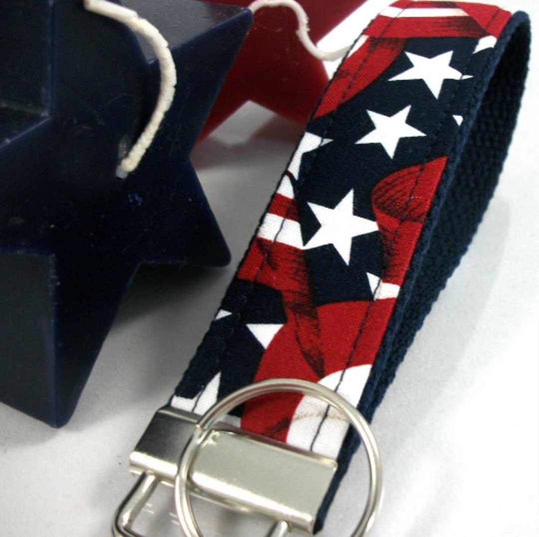 Patriotic Wristlet Keychain, Wrist Keychain for Her, Key Fob Wristlet ...