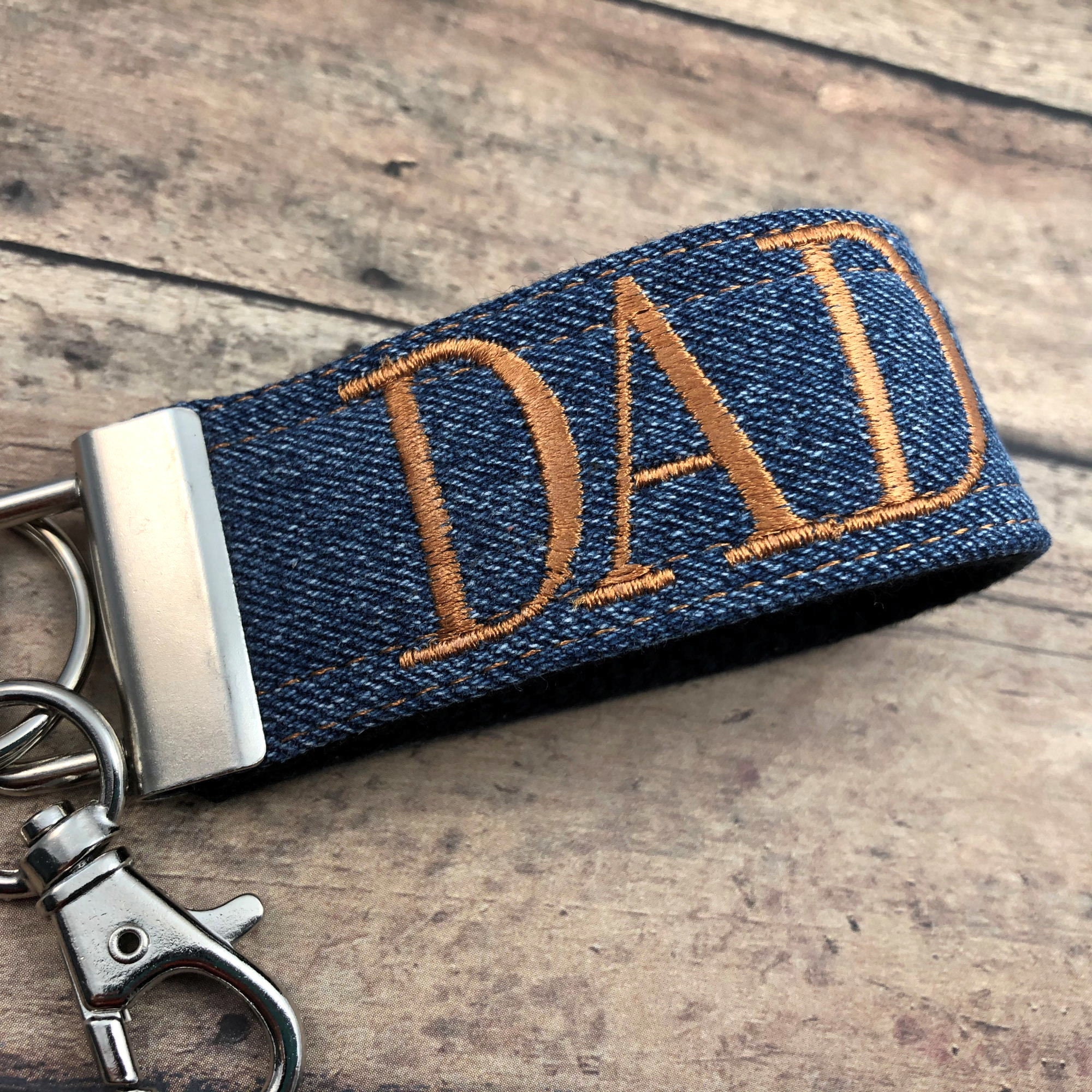 Upcycled Denim Mini Key FOB Keychain for Him Mini Keychain | Etsy UK