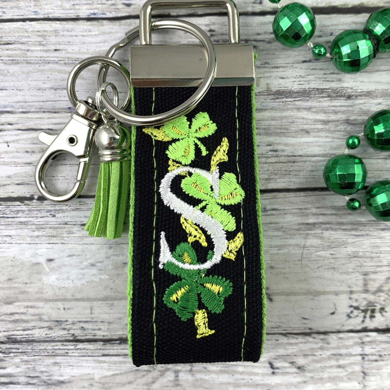 Handmade Four Leaf Clover Keychain Embroidered Keychain - Etsy