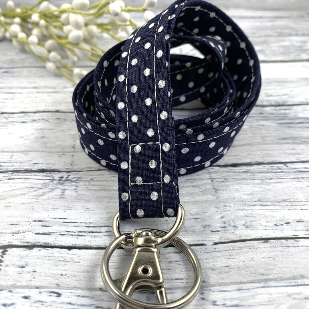 Handmade Polka Dot Lanyard, Cute Lanyard With ID Holder, Popular Right ...