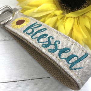 Blessed Wristlet Keychain, Wrist Keychain for Her, Key Fob Wristlet ...