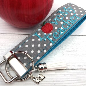 Embroidered Keychain for End of Year Teacher Gift, Preschool Teacher ...