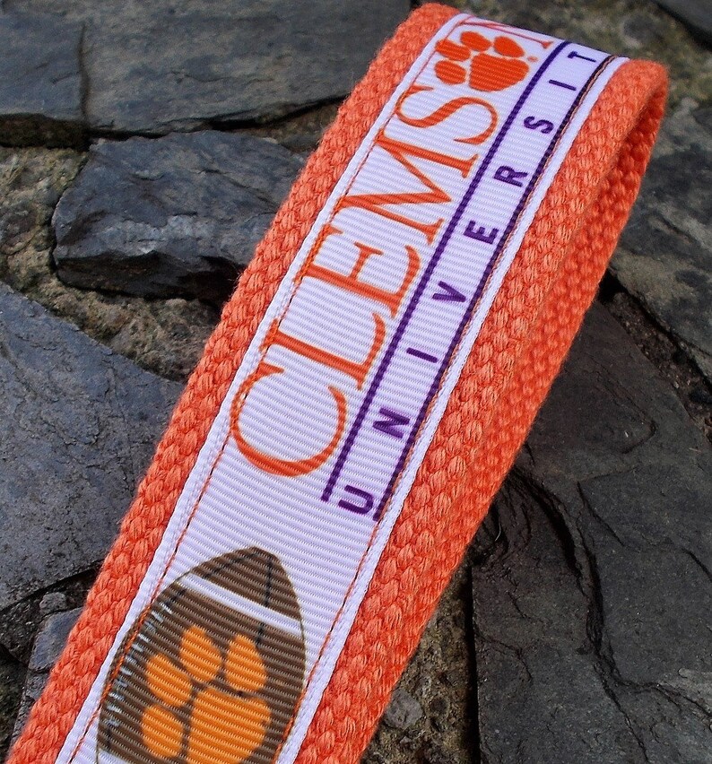 Clemson Keychain Wristlet Keychain Key Fob Approved Crafter - Etsy