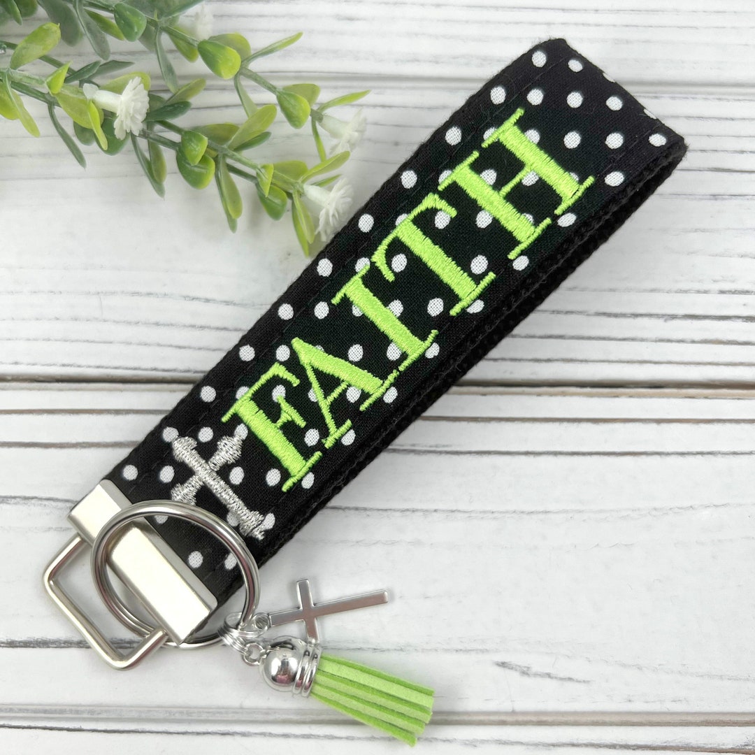 Faith Keychain, Faith Over Fear, Inspirational Keychain, Wristlet ...