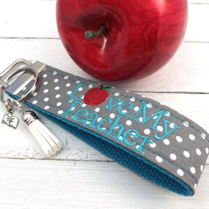 Embroidered Keychain for End of Year Teacher Gift, Preschool Teacher ...