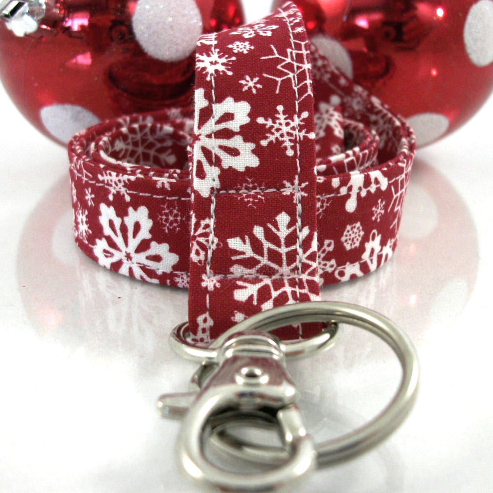 Christmas Lanyard With Snowflakes - Etsy