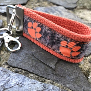 Mini Keyfob Clemson Tigers Camo Ribbon Keychain for Him or Her ...