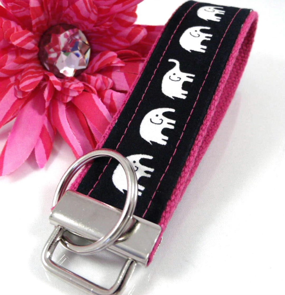 Elephant Keychain, Elephant Gifts, Cute Keychain, Key Fob Wristlet ...